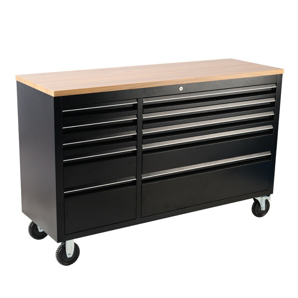 55Inch 10 Drawer Moving Tool Chest Storage Lockable Tool Cabinet Garag ...